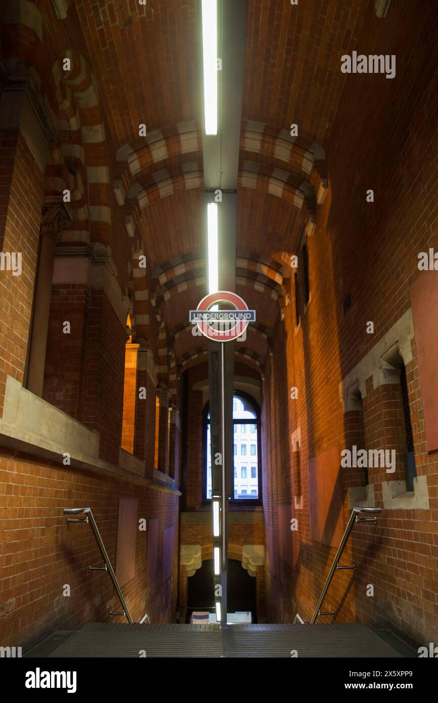 St.Pancras gothic entrance to London Underground tube station Stock ...