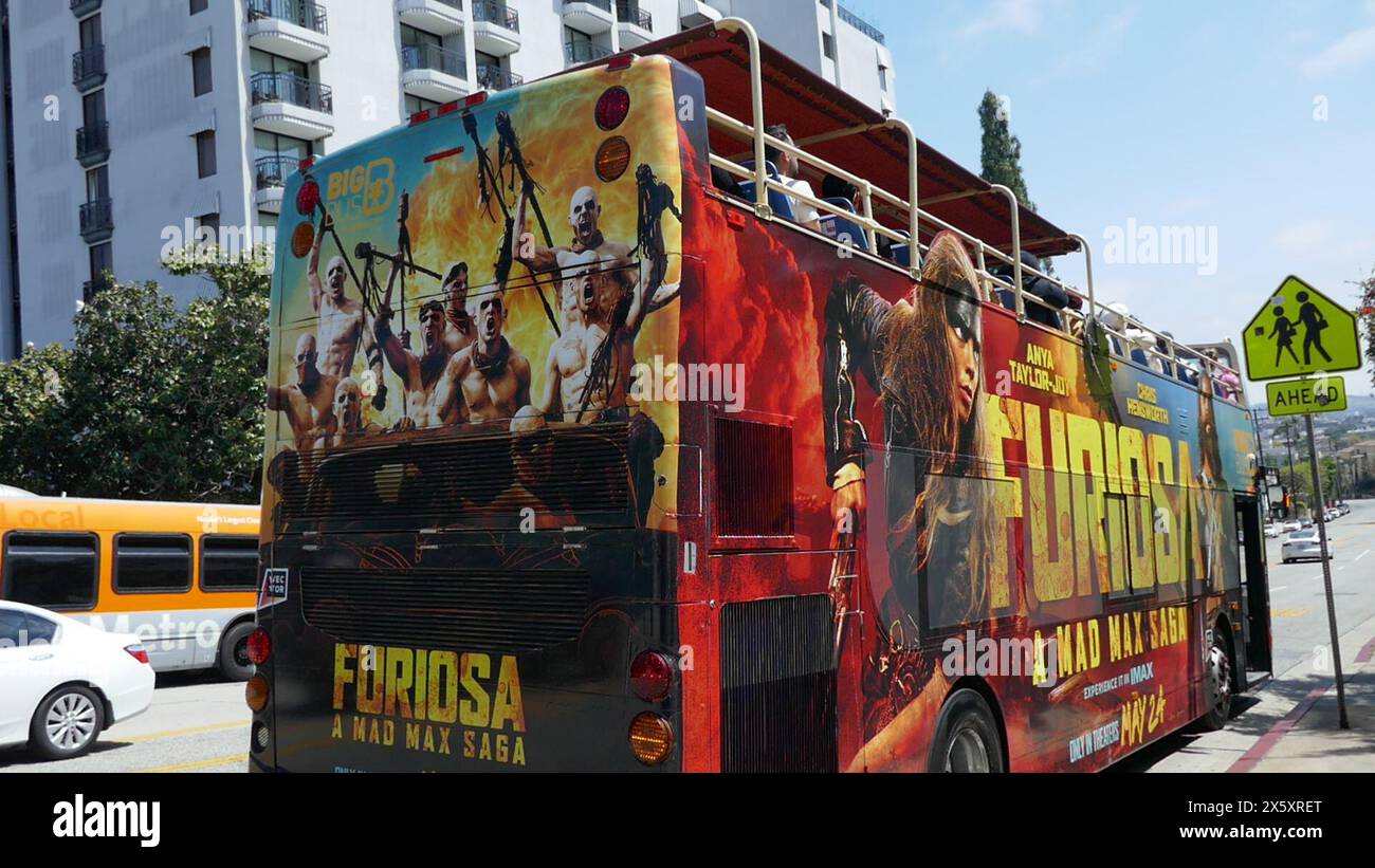 Los Angeles, California, USA 11th May 2024 Furiosa A Mad Max Saga Bus ...