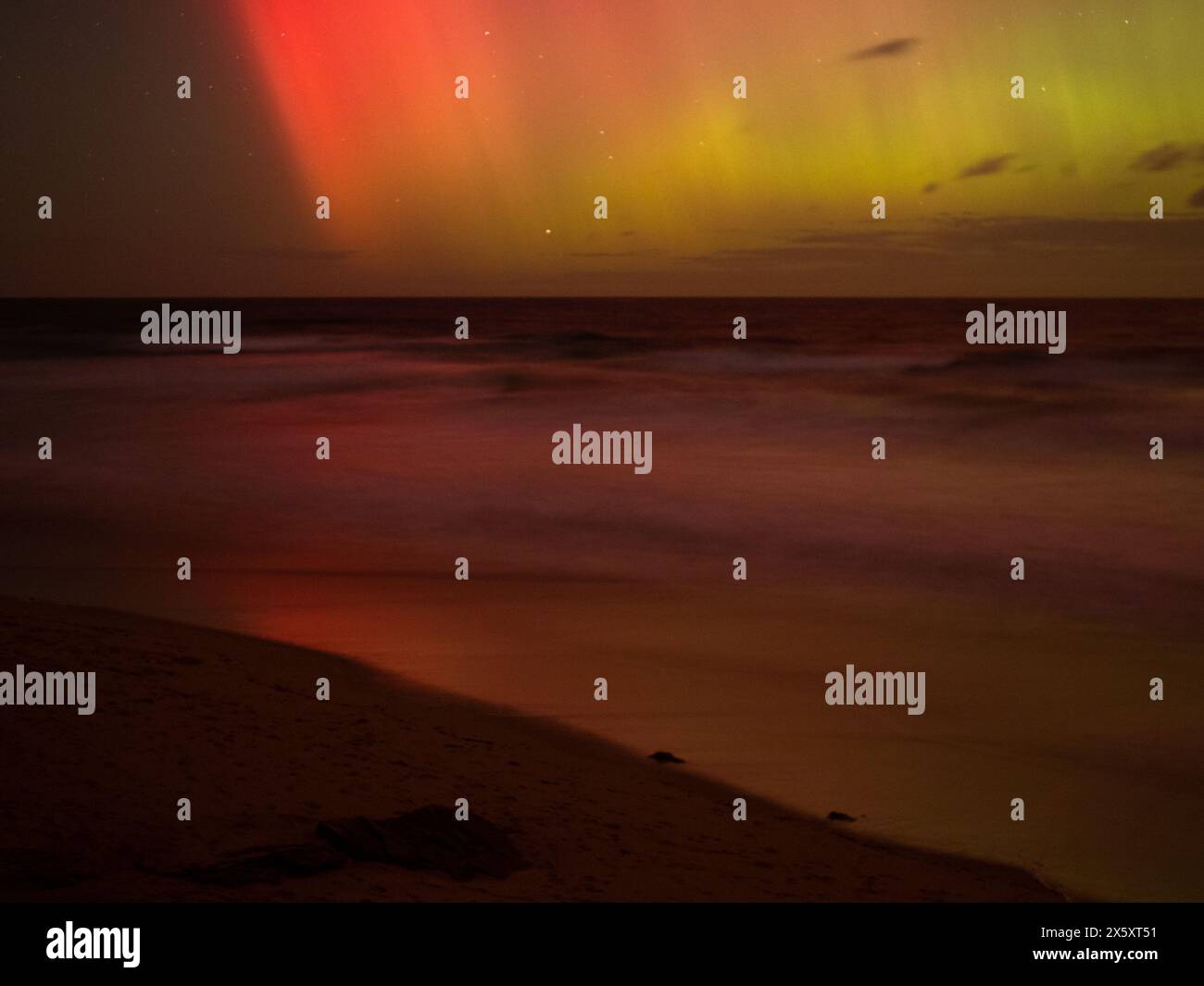 Torquay, Australia. 12th May, 2024. The largest solar storm since 2003 ...