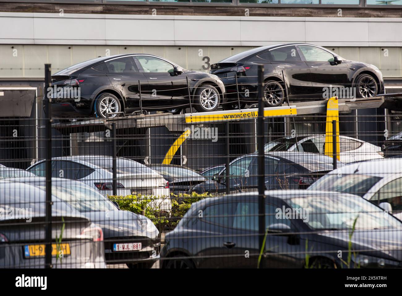 Tilburg, Netherlands. 01st May, 2024. New tesla vehicles seen in front ...