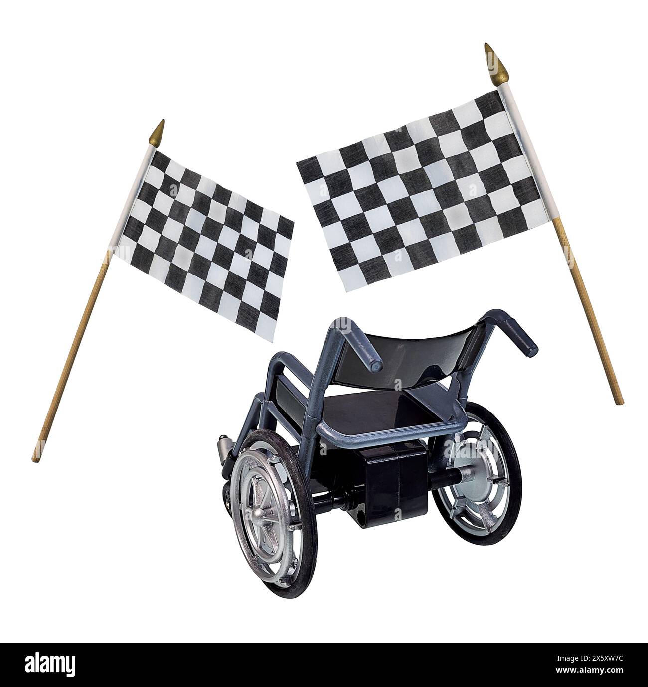 Checkered flags and a wheelchair to show wheelchair race Stock Photo ...