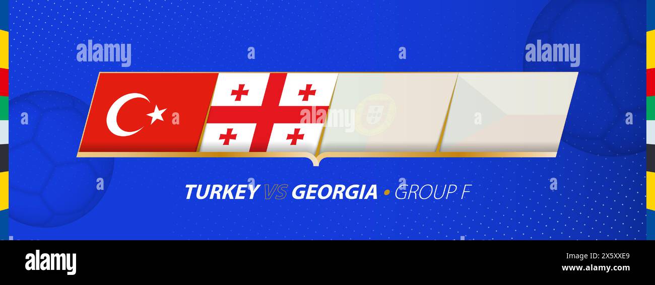 Turkey - Georgia football match illustration in group F. Vector flags ...