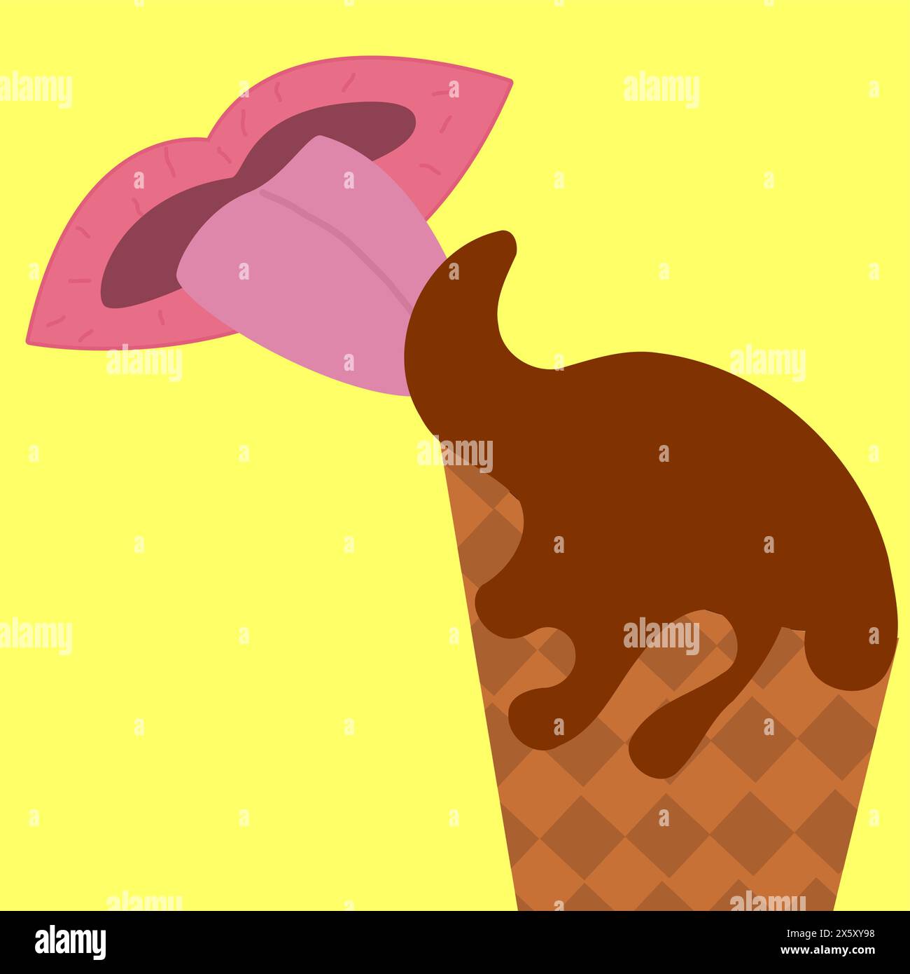 Tasting ice cream Stock Vector Images - Alamy