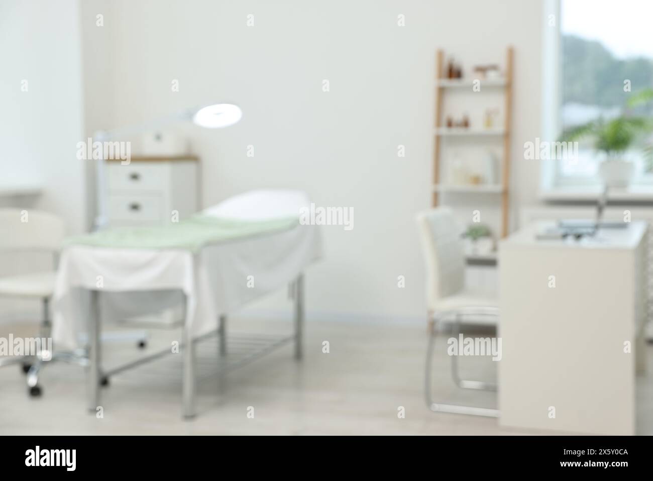 Modern interior of dermatologist's office with examination table Stock ...