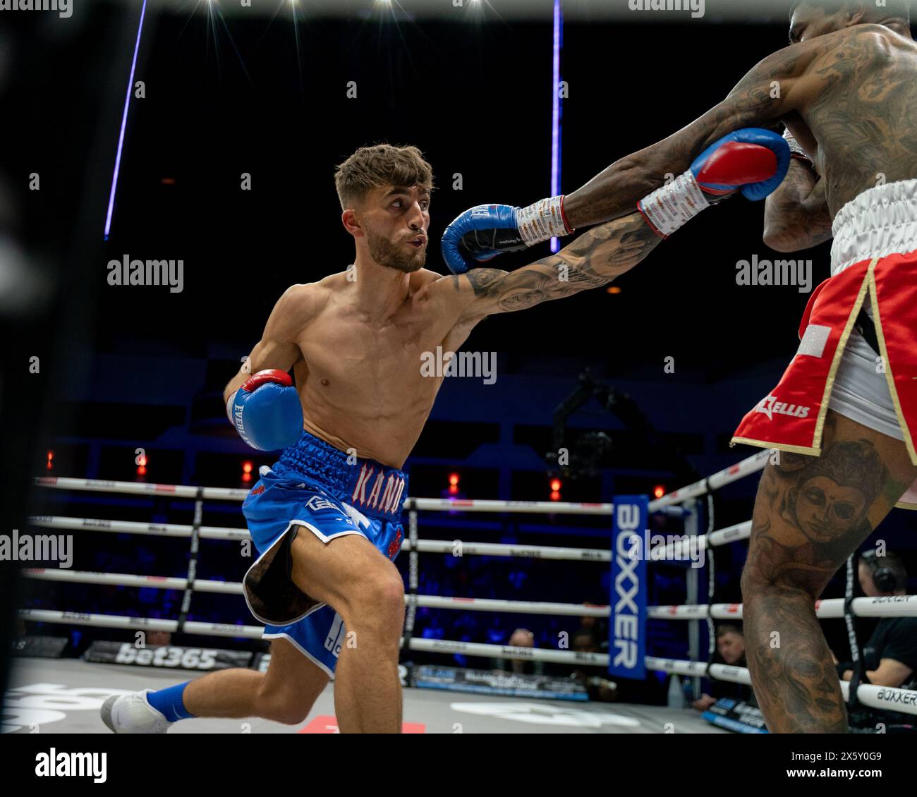 CARDIFF, UK. 11th May, 2024. Kane Shephard v Ishmael Ellis boxing match ...