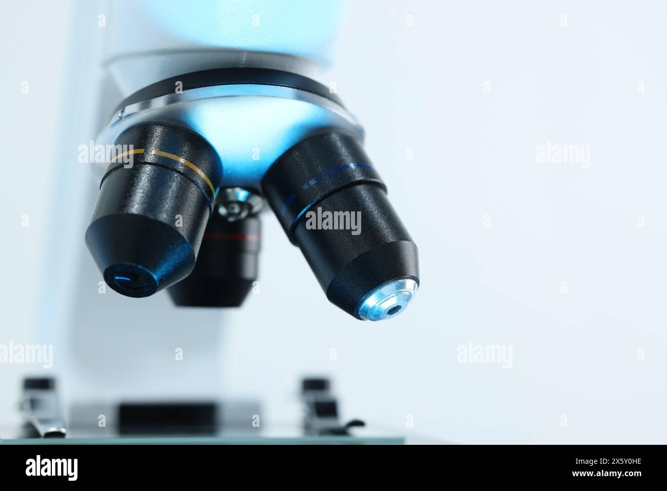 Modern microscope on light hi-res stock photography and images - Alamy