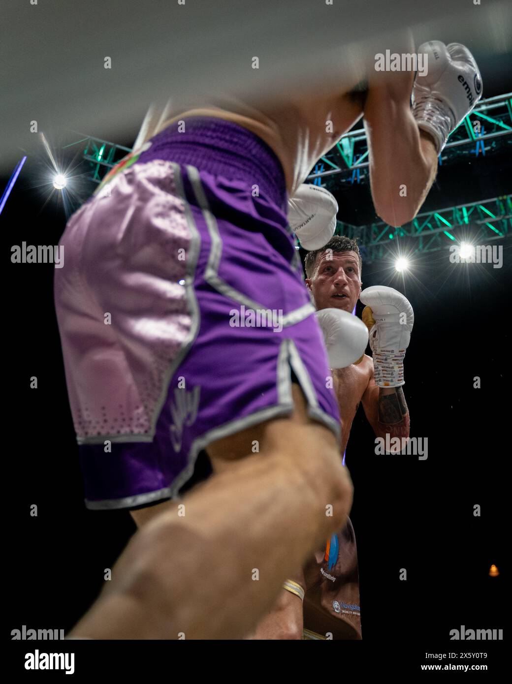 CARDIFF, UK. 11th May, 2024. Kyran Jones v Lewis Howells boxing match ...