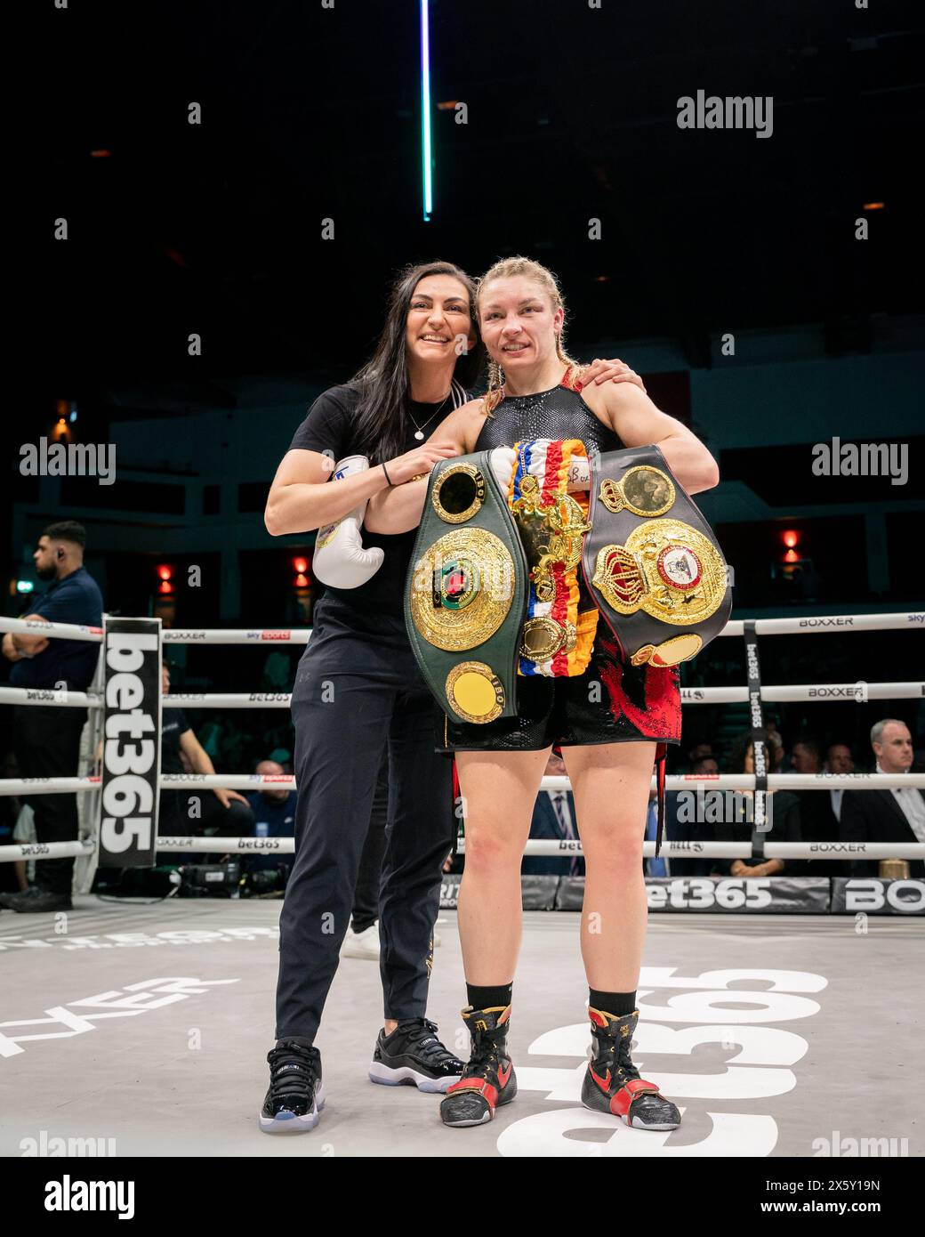 CARDIFF, UK. 11th May, 2024. Jessica McCaskill v Lauren Price MBE boxing match fight for the WBA ...