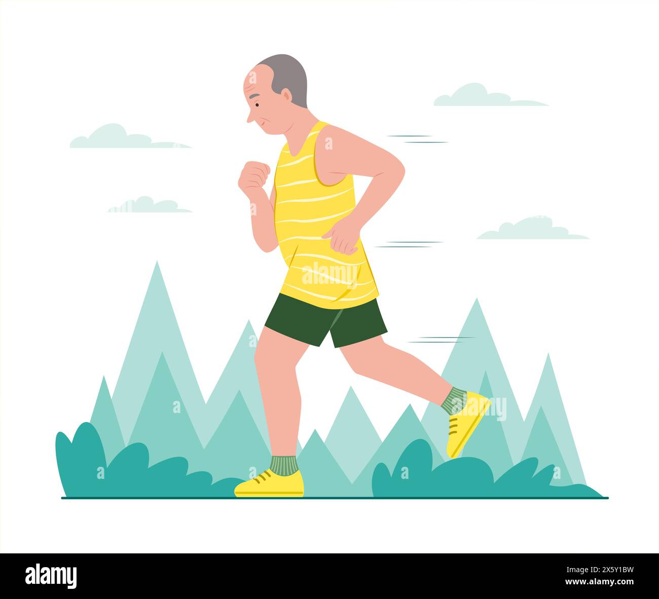 Elderly man running Stock Vector Images - Alamy