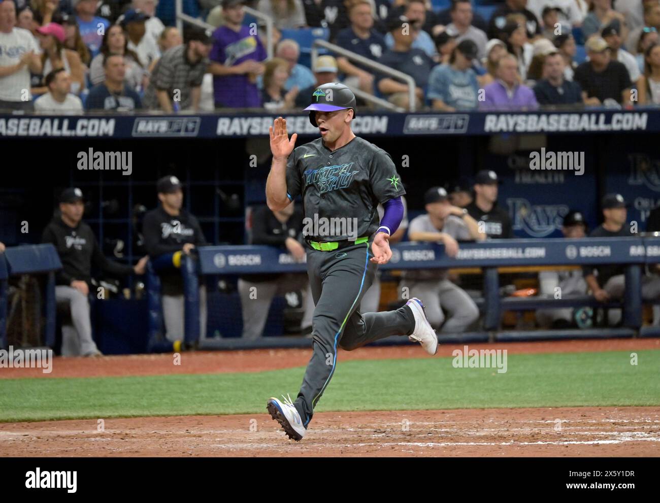 St. Petersburg, United States. 11th May, 2024. Tampa Bay Rays catcher ...