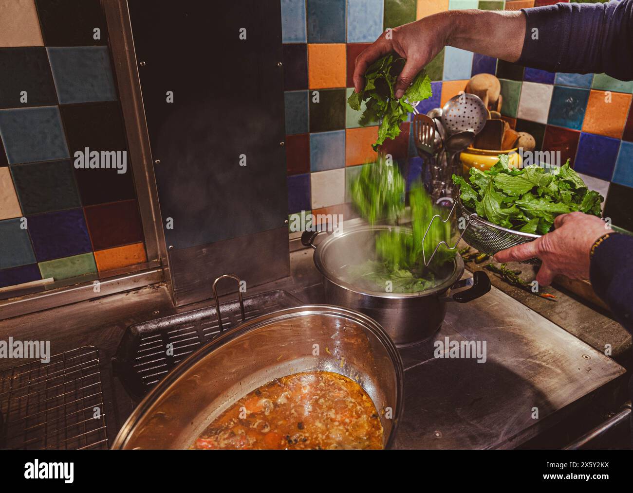 In Plna Cooking Task Stock Photo - Alamy