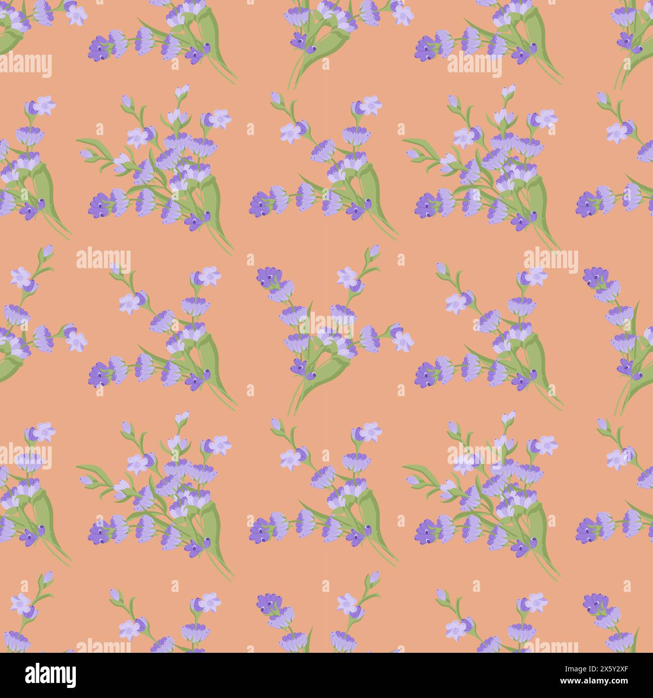 A sprig of lavender. Purple flower. Seamless pattern. Vector ...