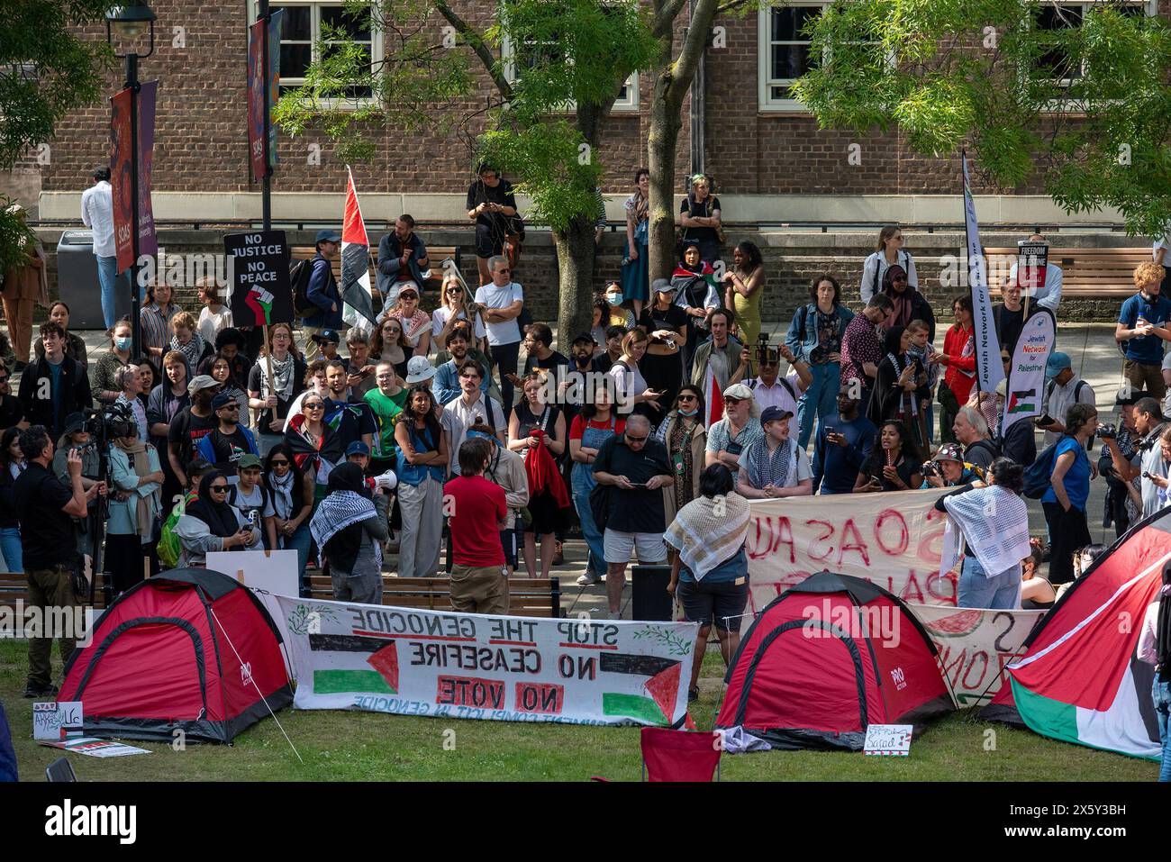 London, UK. 11th May, 2024. Students listen to the speeches by the SOAS ...