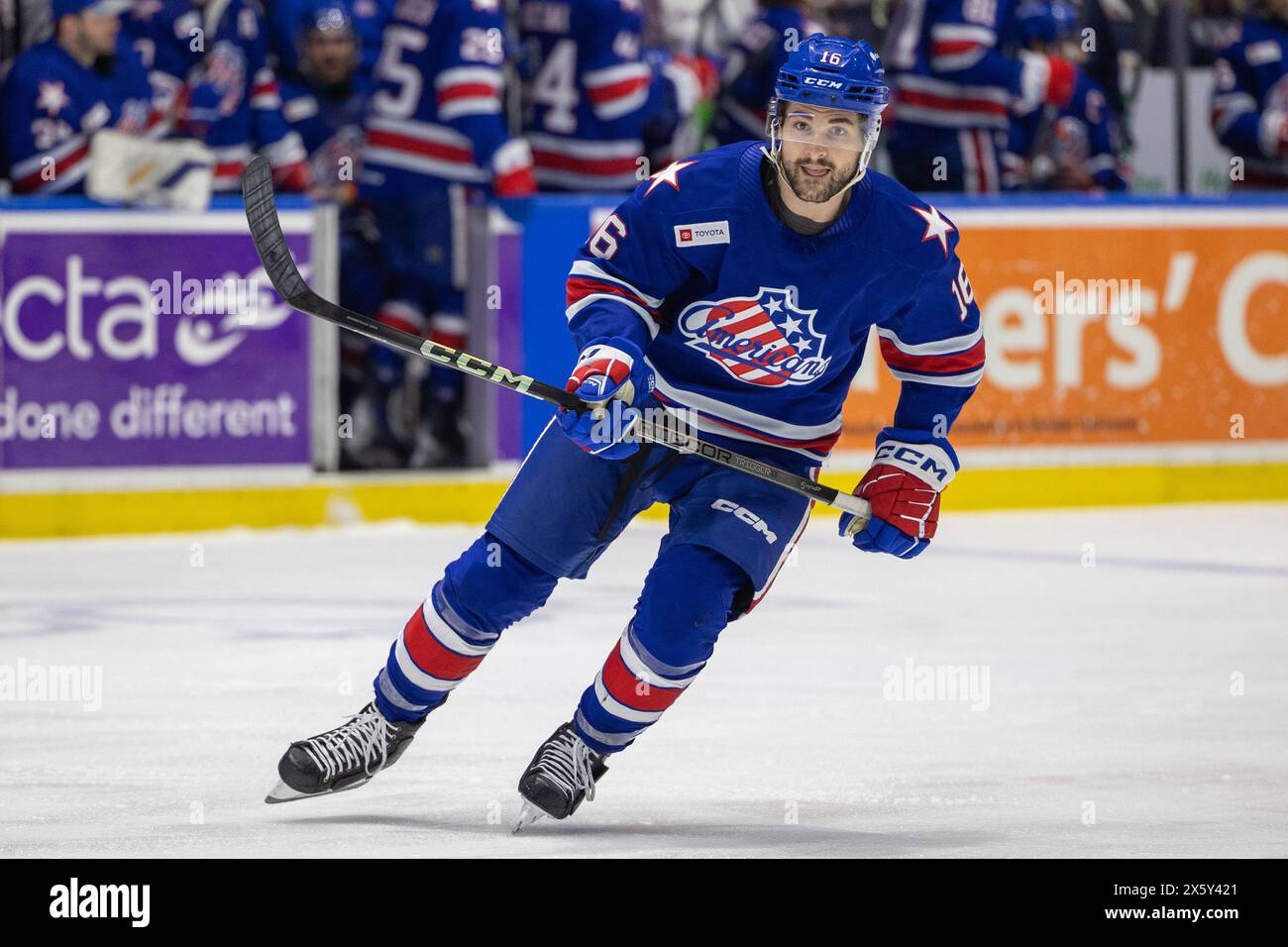 May 10th, 2024: Rochester Americans forward Justin Richards (16) skates ...