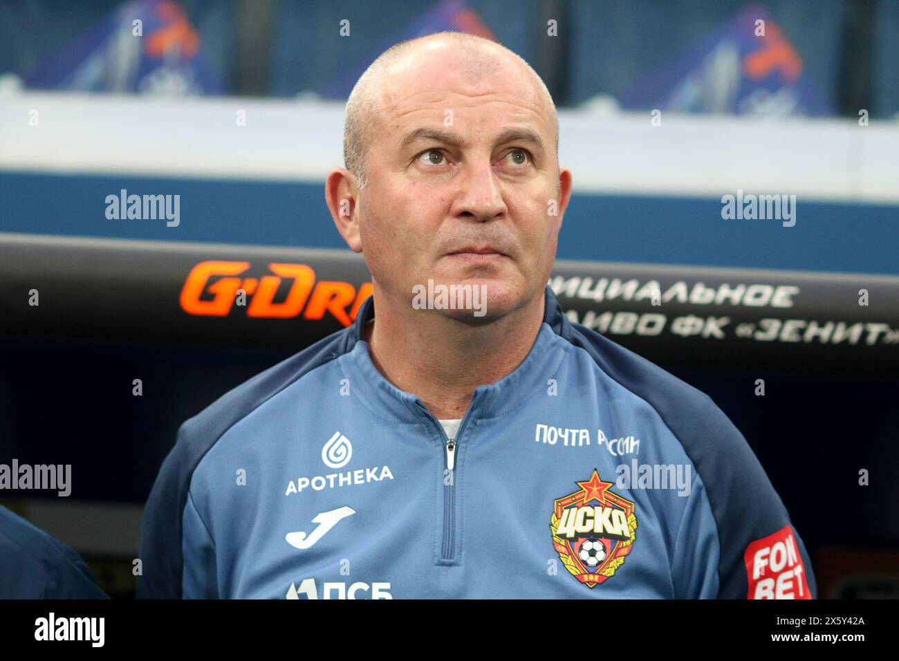 Saint Petersburg, Russia. 11th May, 2024. Marat Iskakov, coach of CSKA ...