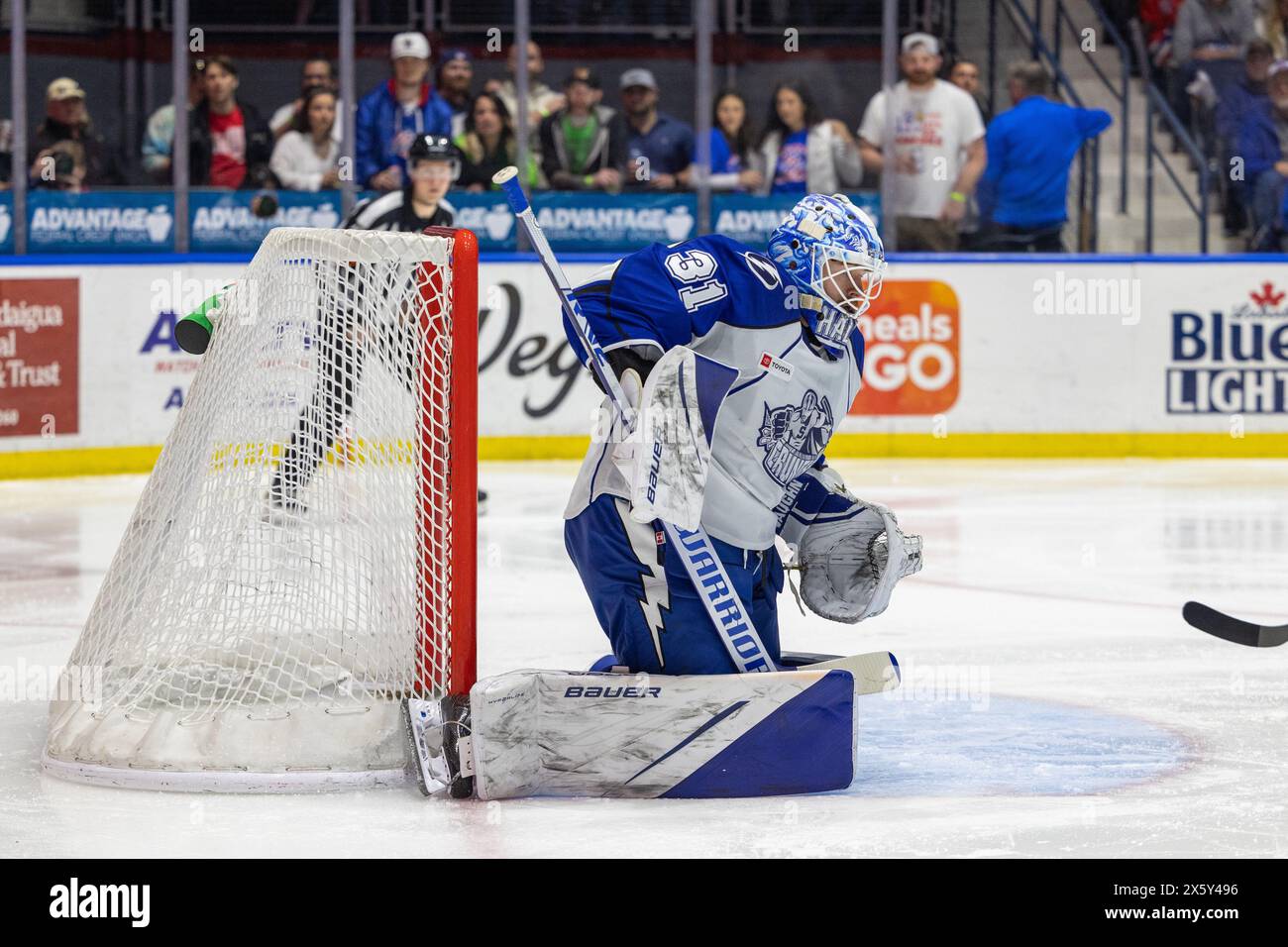 May 10th, 2024: Syracuse Crunch goaltender Brandon Halverson (31) makes ...