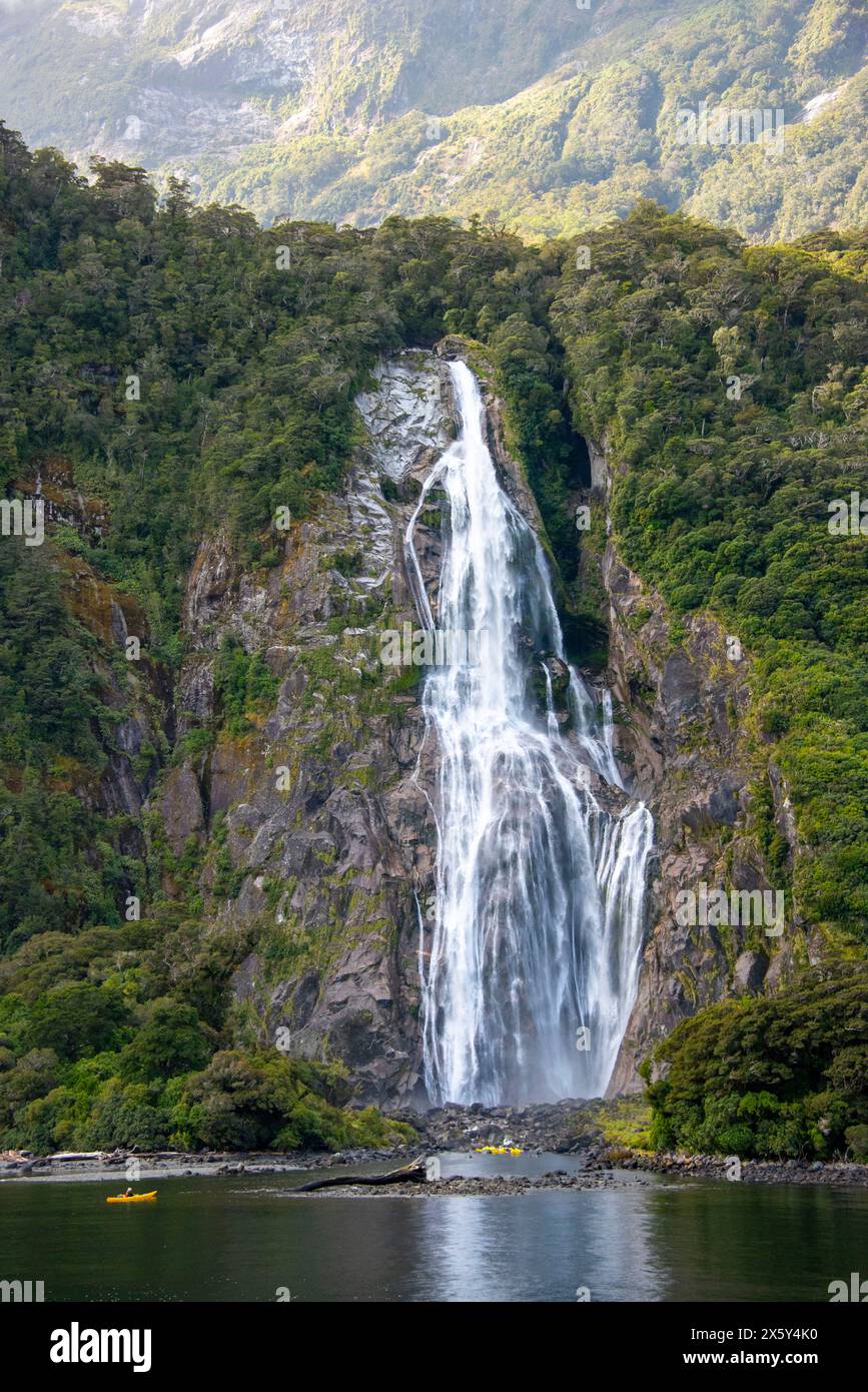 Bowen Falls in Milford Sound - New Zealand Stock Photo - Alamy