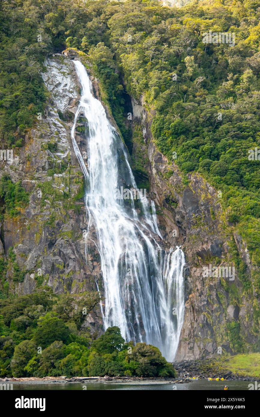 Bowen Falls in Milford Sound - New Zealand Stock Photo - Alamy