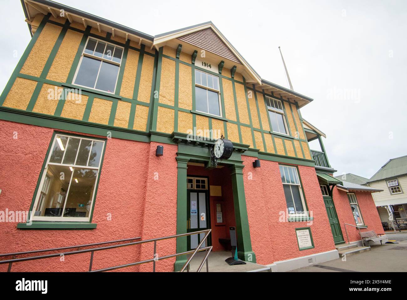 Old Post Office Building in Akaroa - New Zealand Stock Photo - Alamy