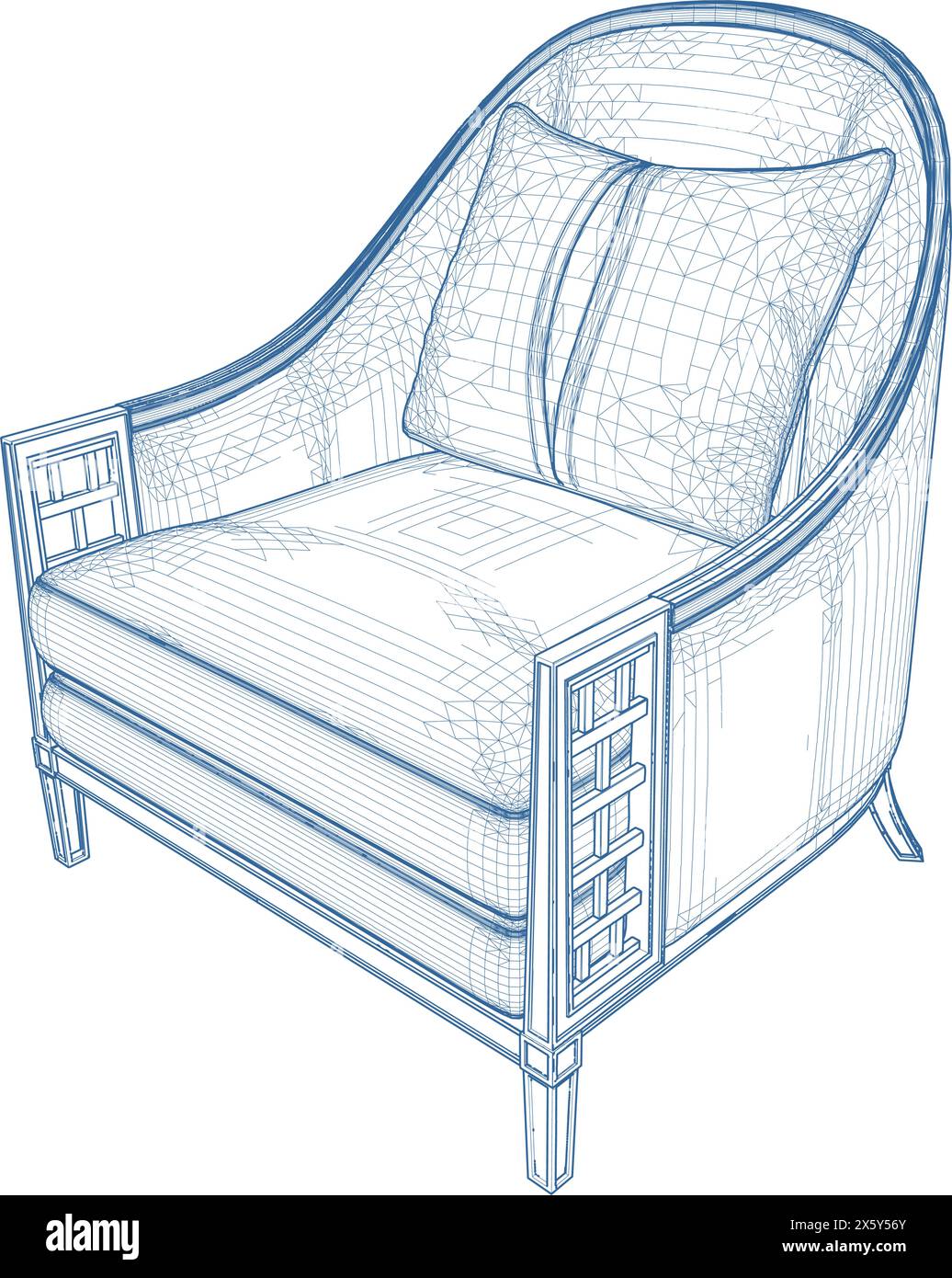 Antique Armchair Vector. Classic Retro Chair Illustration Isolated On ...