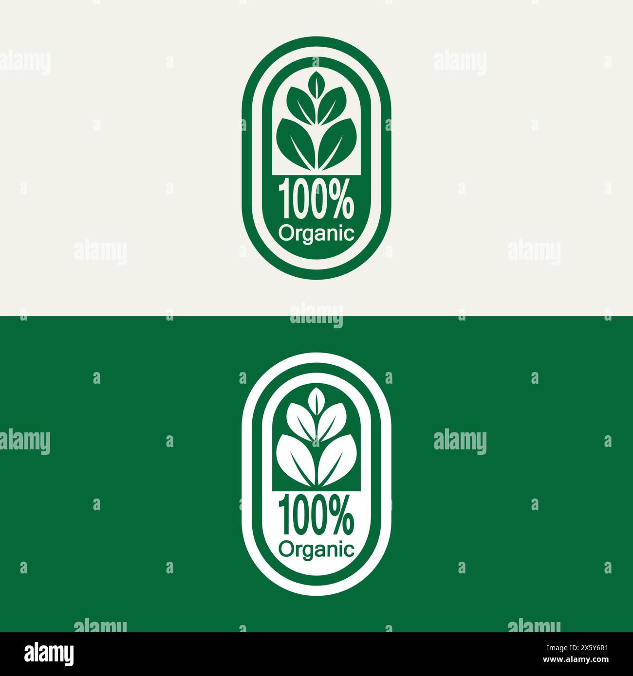 100 percent organic vector logo design. Can use for label, badge, print ...