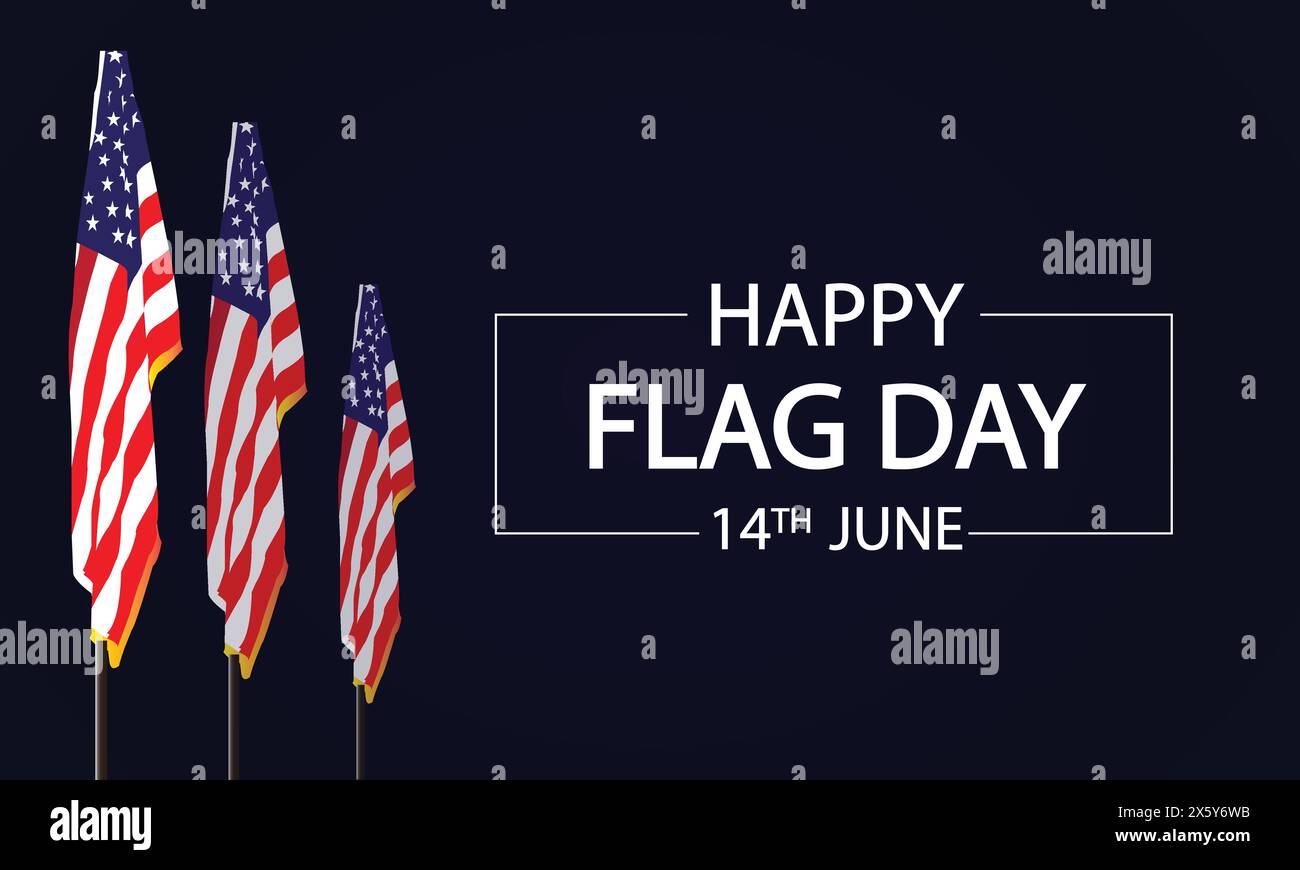 Happy flag day stylish text illustration design Stock Vector Image ...