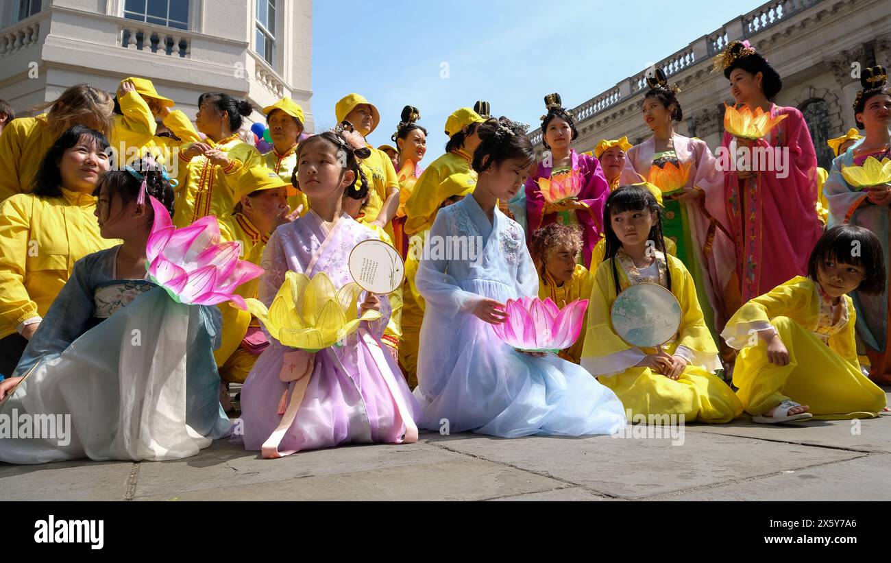 London, UK, 11th May, 2024. Practioners mark World Falun Dafa Day (also ...