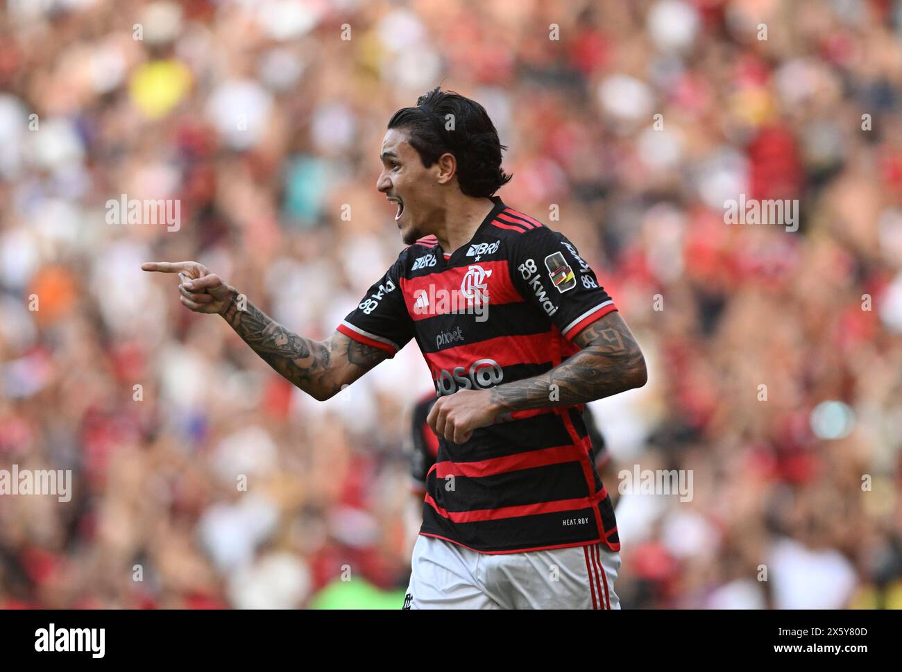 Rio de Janeiro, Brazil 11th May 2024: Pedro of Flamengo celebrates ...