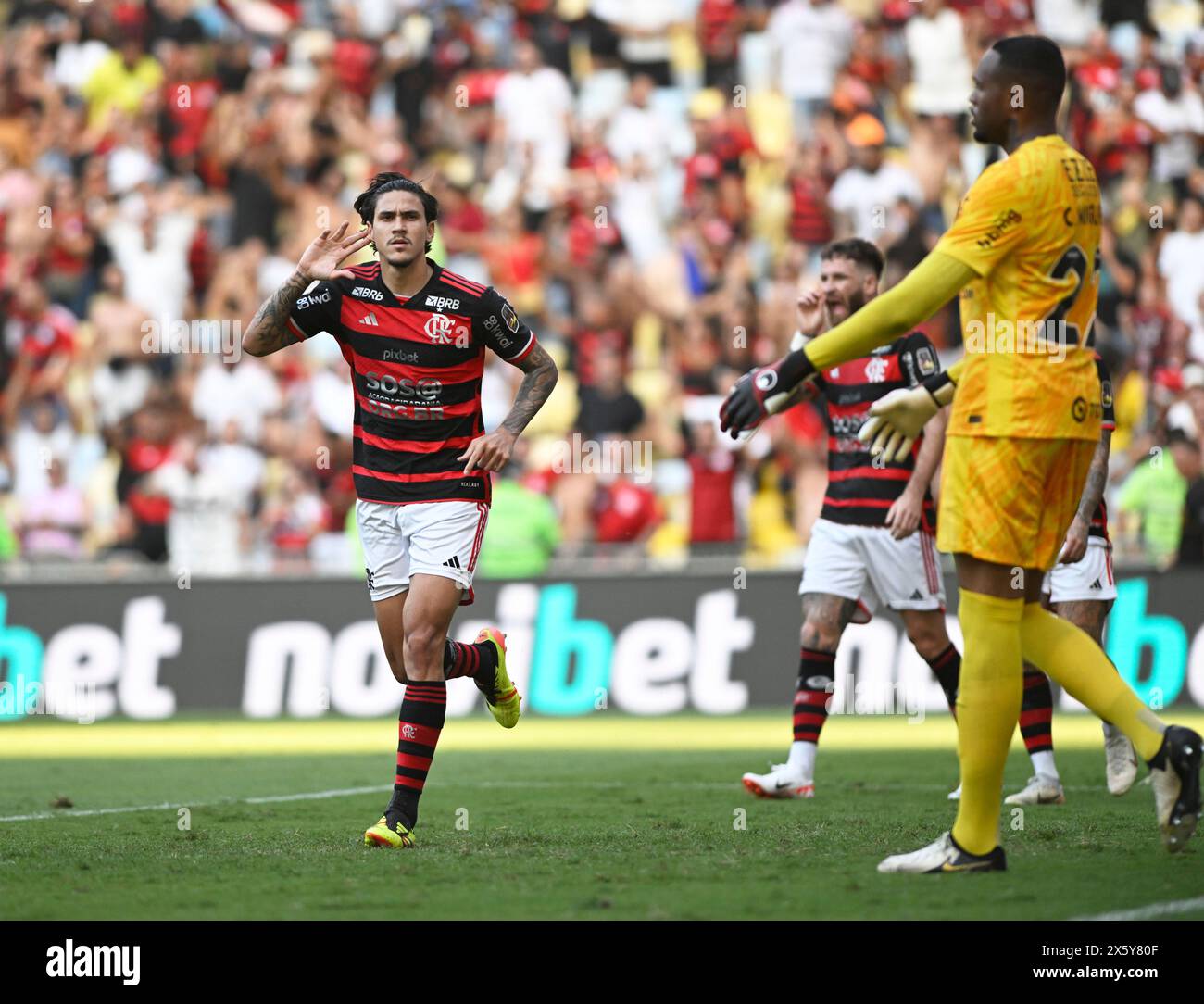 Rio de Janeiro, Brazil 11th May 2024: Pedro of Flamengo celebrates ...