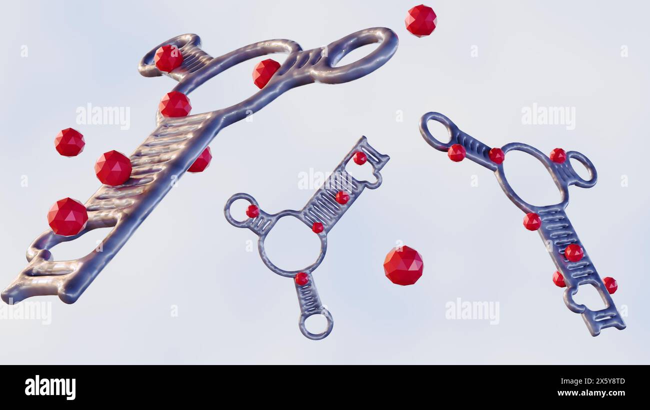 3d animation of isolated drug and aptamer intercalation on the white ...