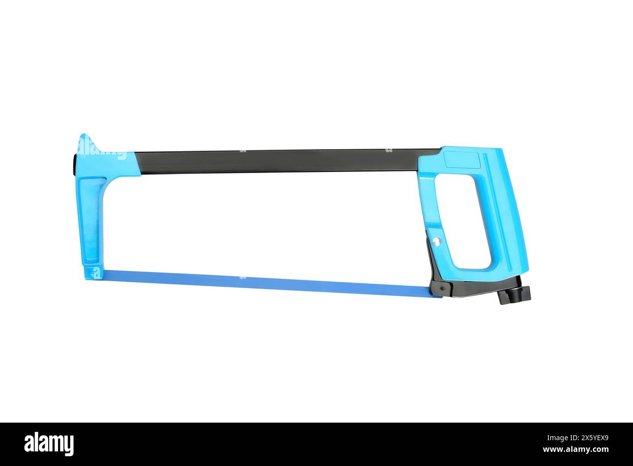 black and blue hacksaw frame isolated on the white background Stock ...