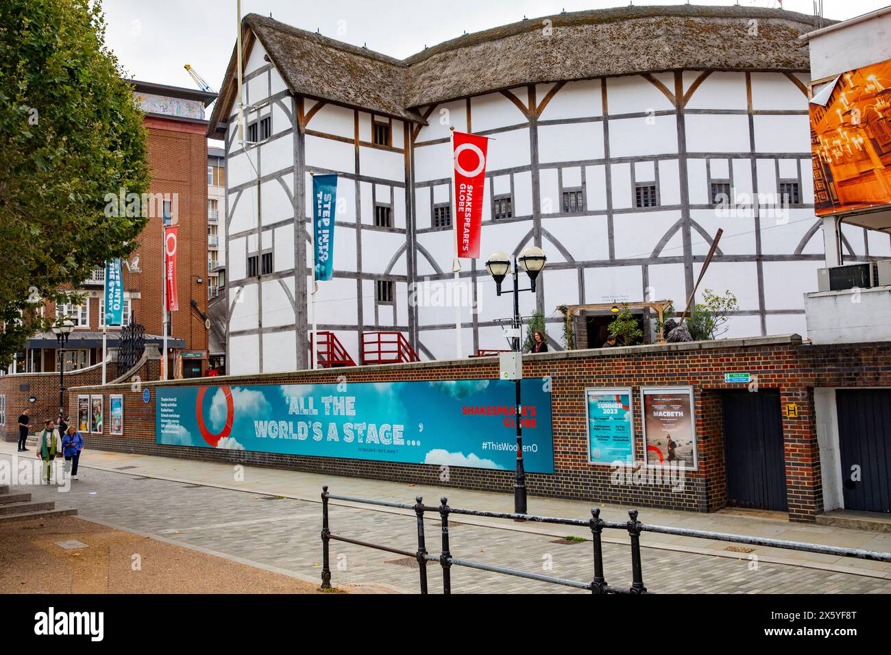Shakespeare's Globe Theatre in London on the South Bank in Southwark, a ...