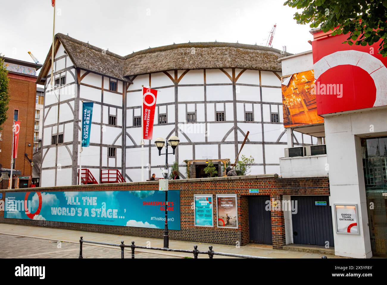 Shakespeare's Globe Theatre in London on the South Bank in Southwark, a ...