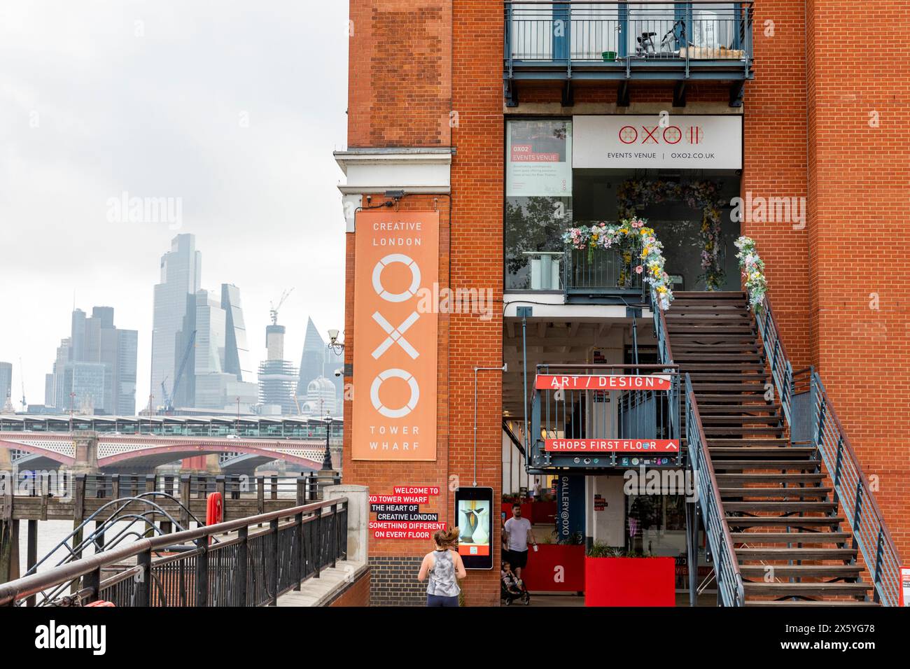 Oxo tower wharf on the Southbank, London, creative space and cafes restaurants, England,UK,2023 ...