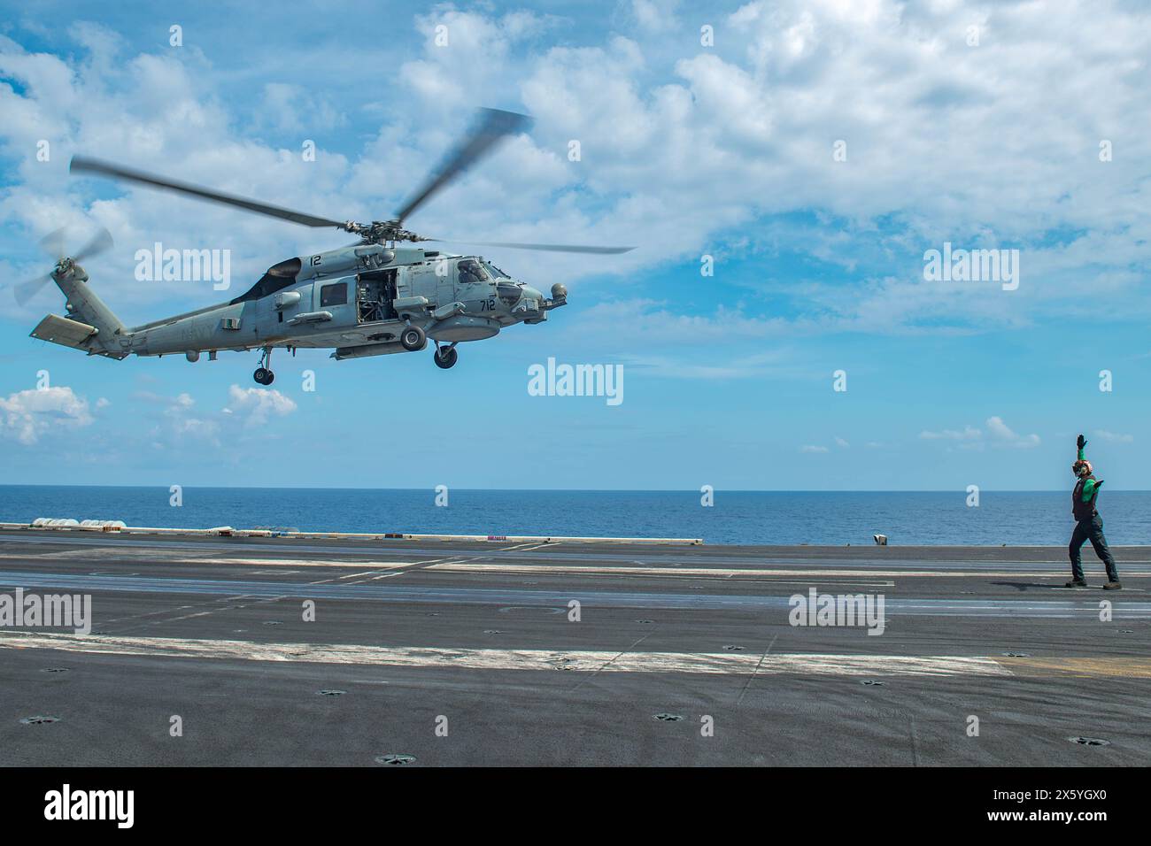 SOUTH CHINA SEA (May 11, 2024) An MH-60R Sea Hawk, assigned to the ...