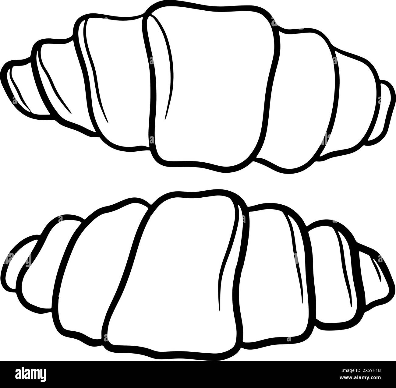 graphic illustration of French croissants with lots of layers on a ...