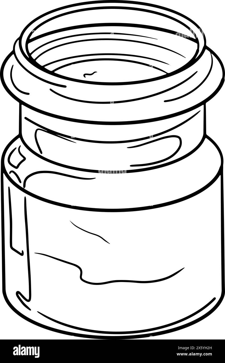 graphic illustration on a white background of a jam jar Stock Vector ...