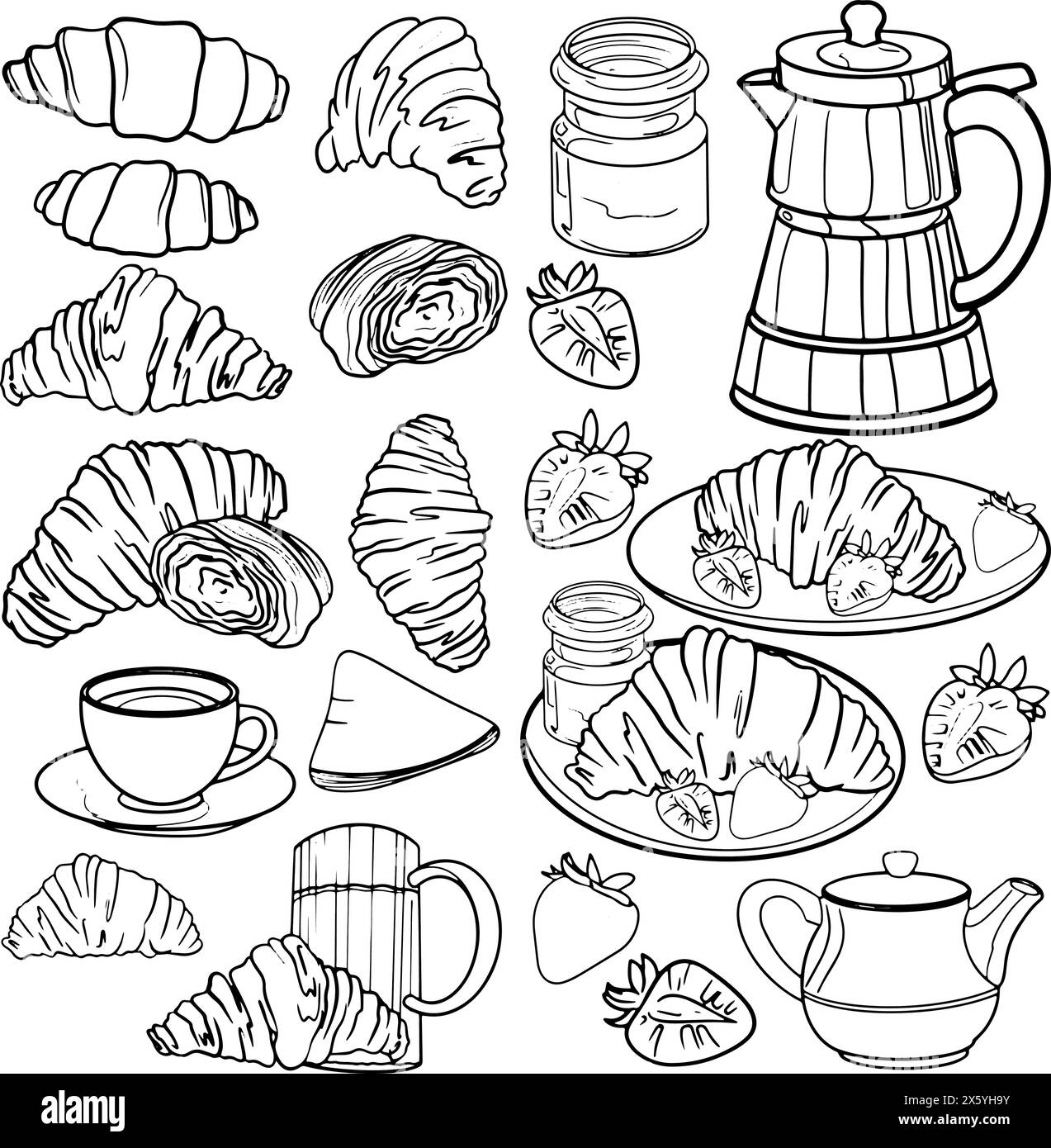 French bread cartoon Black and White Stock Photos & Images - Alamy