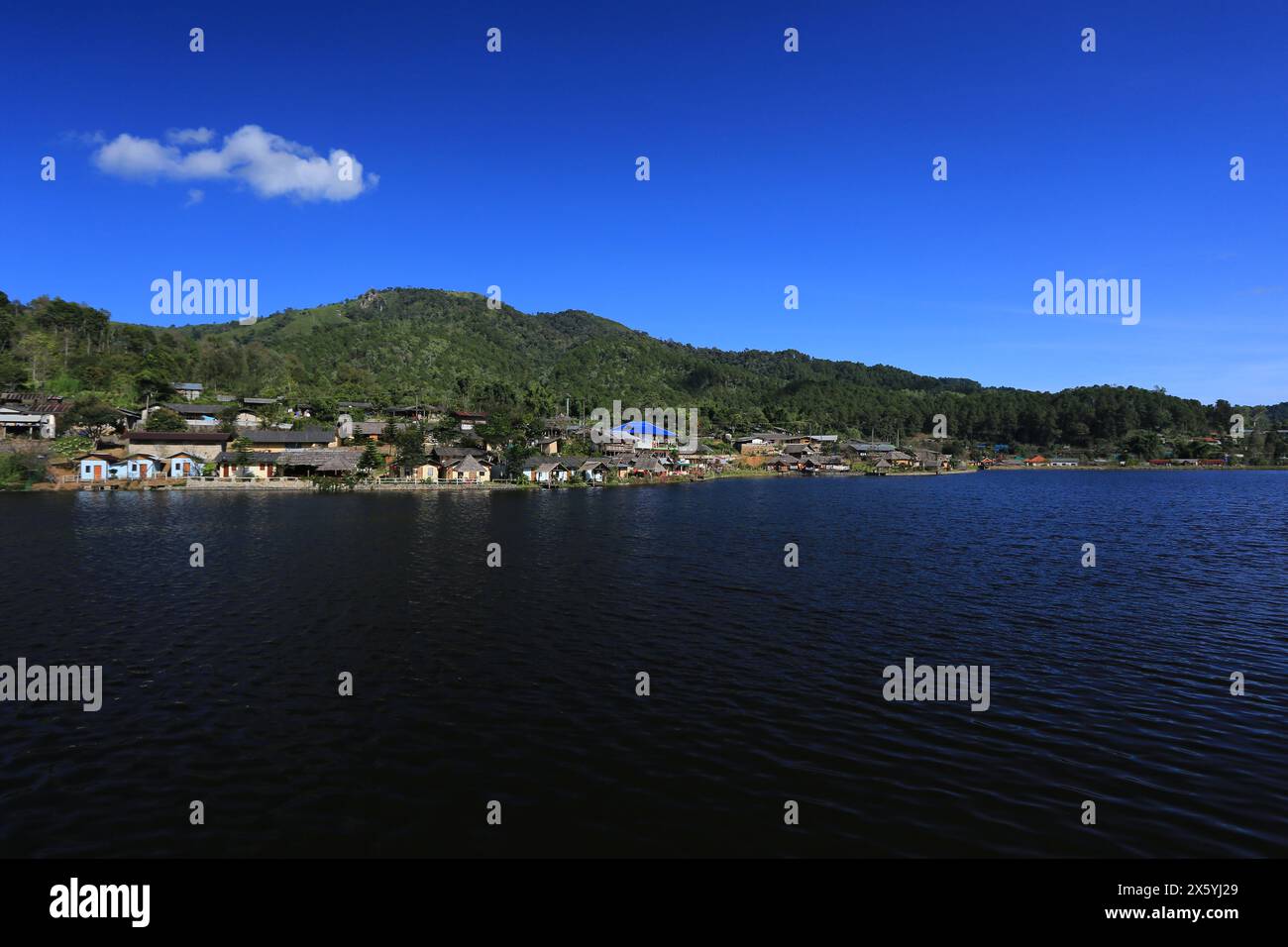 Beautiful scenery water reflection of the Chinese village at the Ruk ...