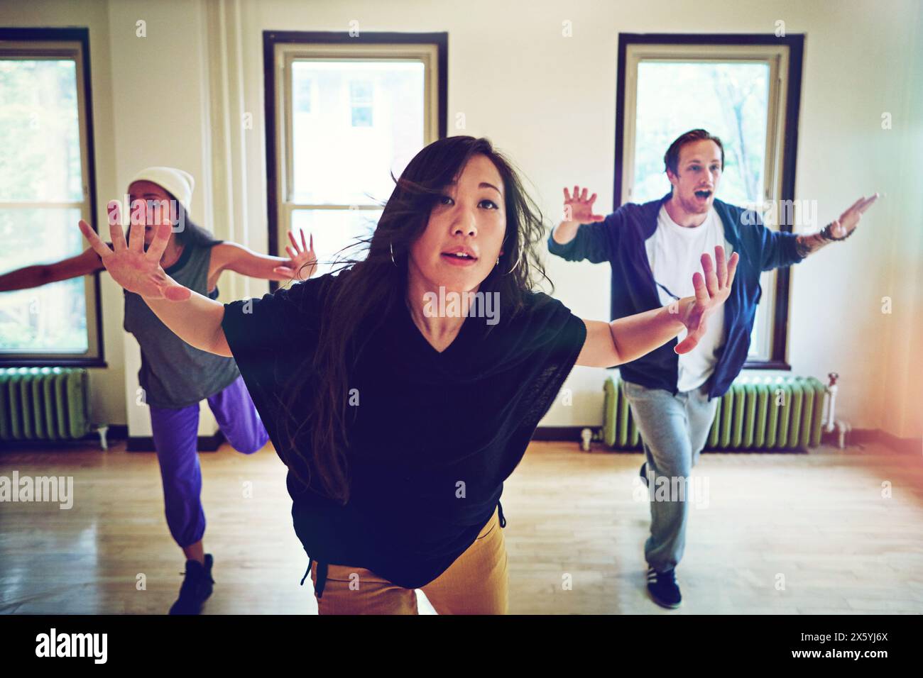 Indoor, hip hop and dancing group for rehearsal, breakdance or action together for performance ...