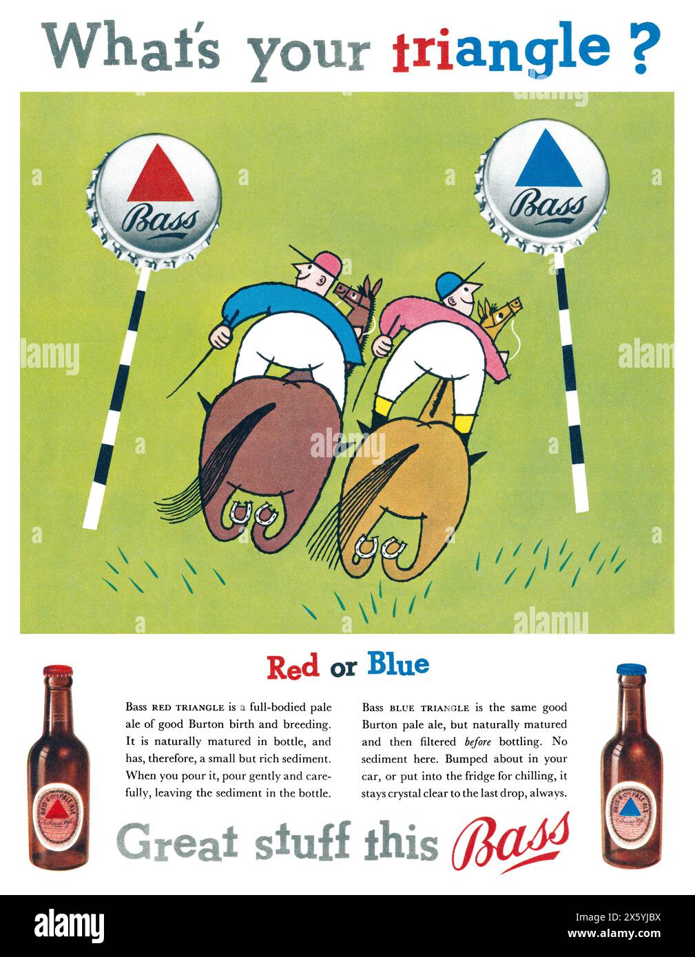 1955 British advertisement for Bass Pale Ale Stock Photo - Alamy