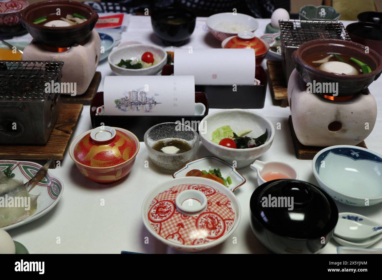 Japanese ryokan breakfast course in Japan Stock Photo - Alamy