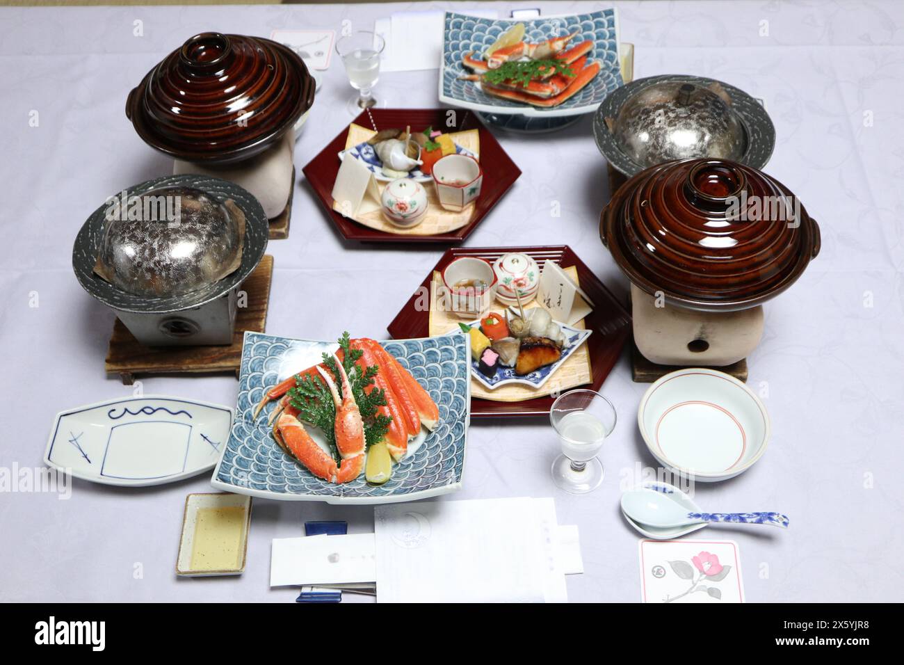 Japanese ryokan dinner course in Japan Stock Photo - Alamy