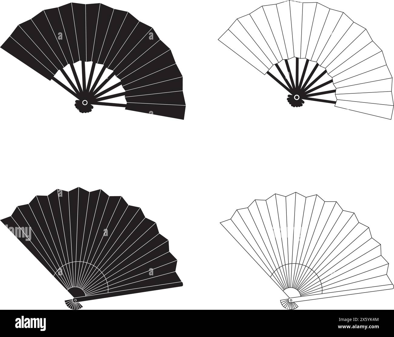 Asian silk fan Stock Vector Images - Alamy
