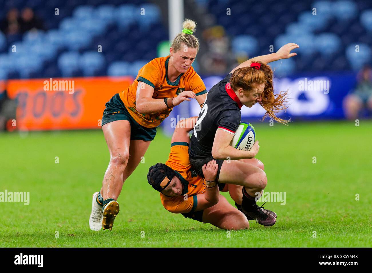 Sydney, Australia. 11th May, 2024. Alex Tessier of Canada is tackled ...