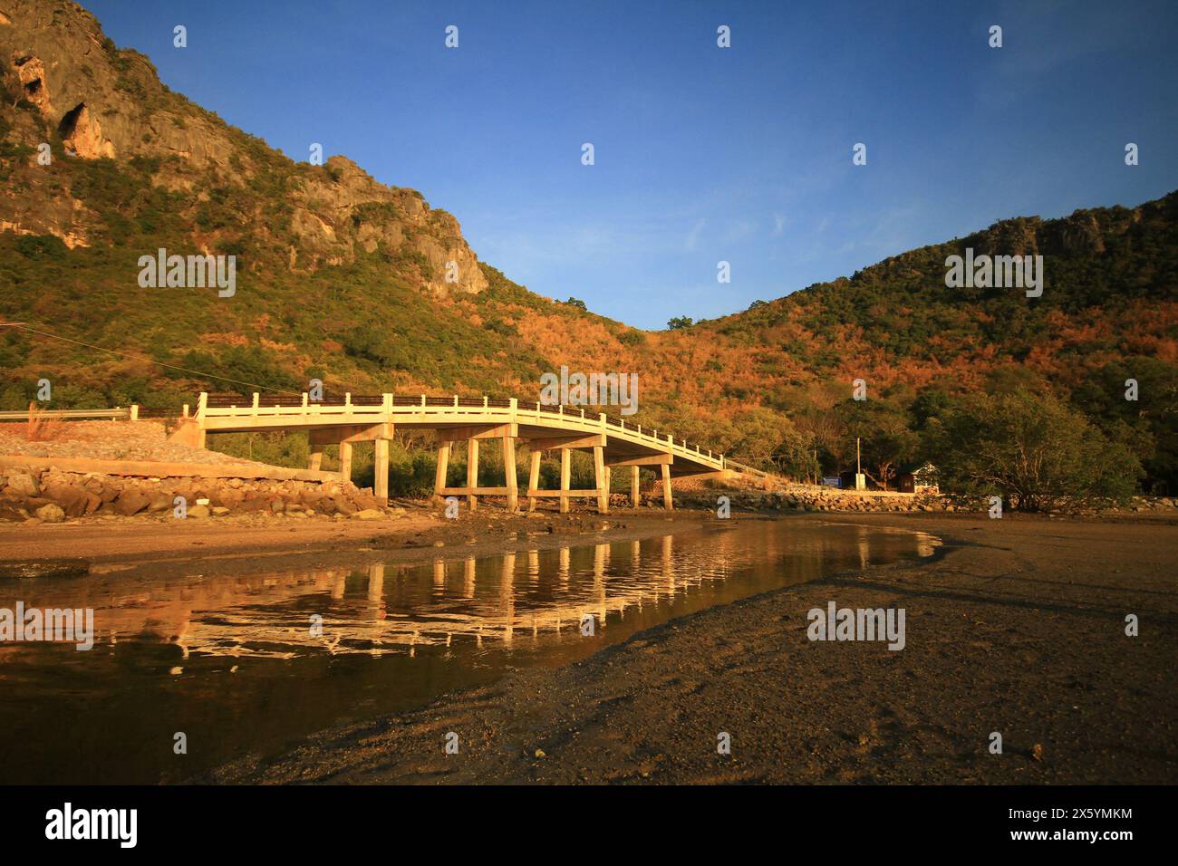 Beautiful Sunset at Khao Ta Mong Lai Forest Park landmark of Prachuap ...