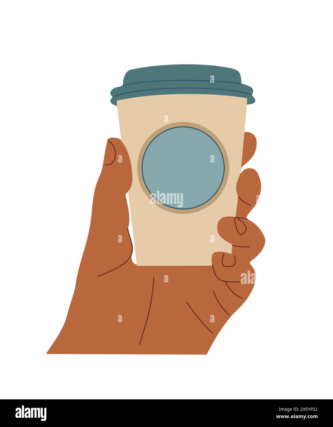 Black hand holding plastic cup Stock Vector Images - Alamy