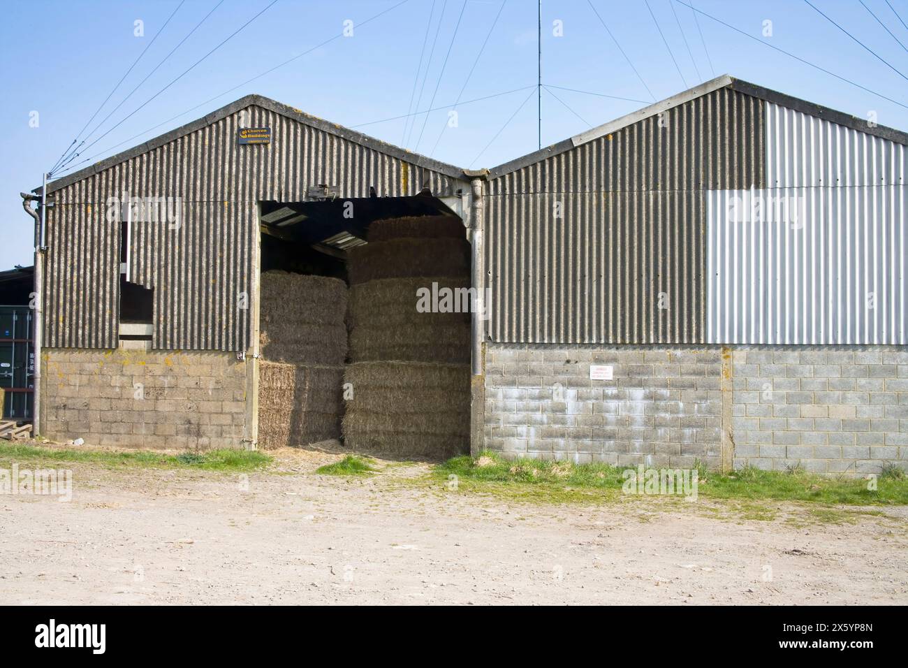 farm buildings with asbestos roof at cheverells farm in east sussex ...