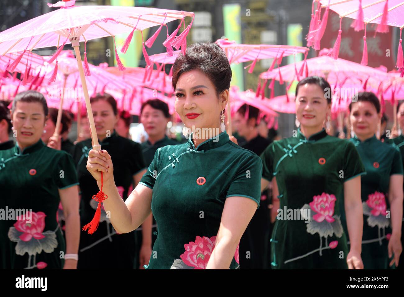 LINYI, CHINA - MAY 12, 2024 - Elderly women perform cheongsam display ...