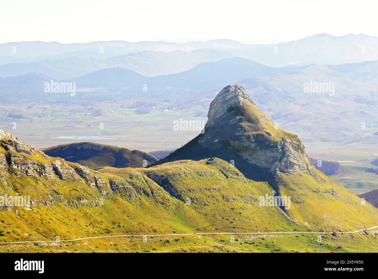 Top view of the Stozina peak, located near the Durmitor ring road in ...
